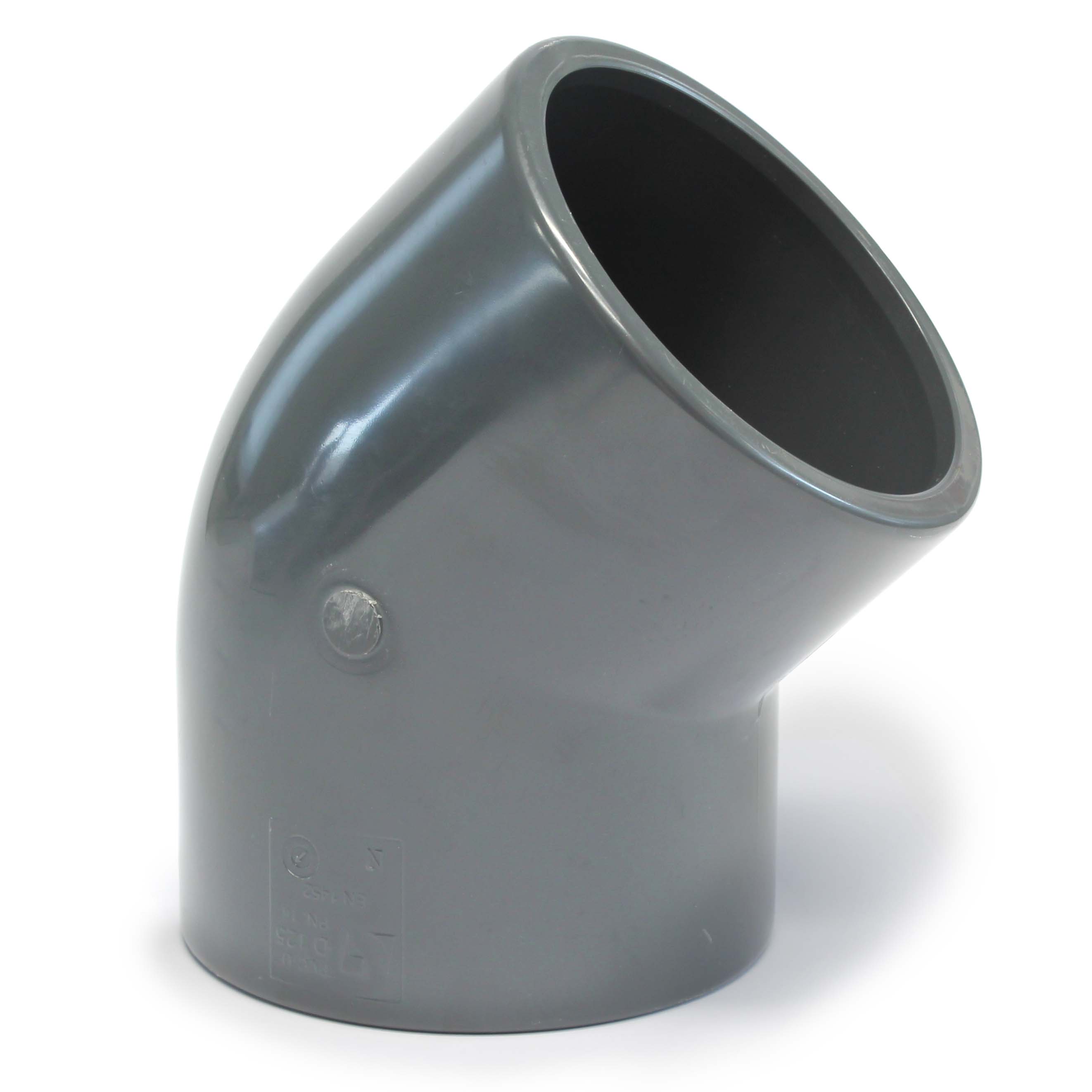 Knie PVC-U 45GR, 110 x 110 mm - PVC Drukbuis Hulpstukken - Engeldot Tec